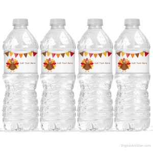 Thanksgiving Decorations, Thanksgiving Water Bottle Labels ...