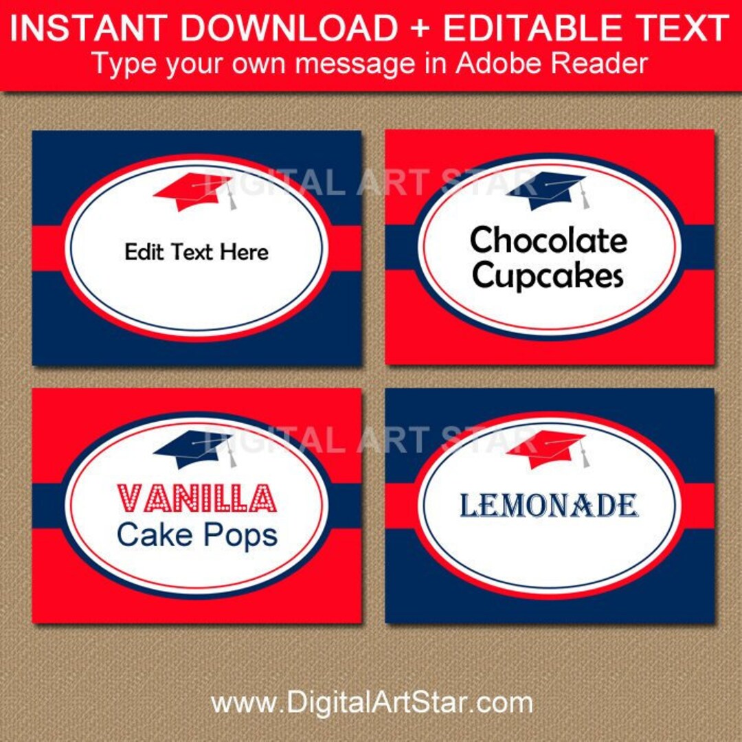 Graduation Candy Buffet Labels, Graduation Food Label Stickers, Place ...