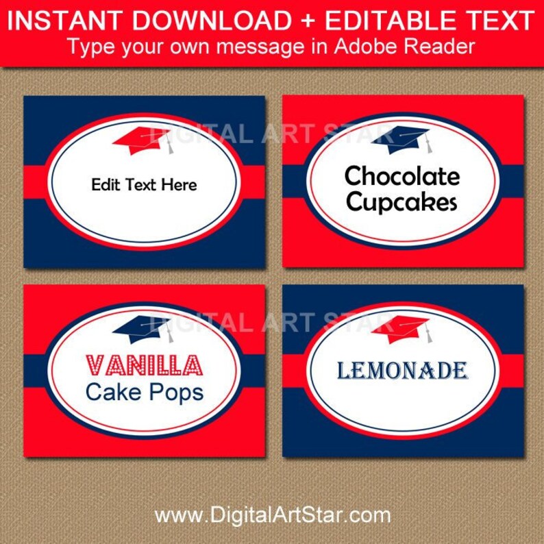 Graduation Candy Buffet Labels Graduation Food Label - Etsy
