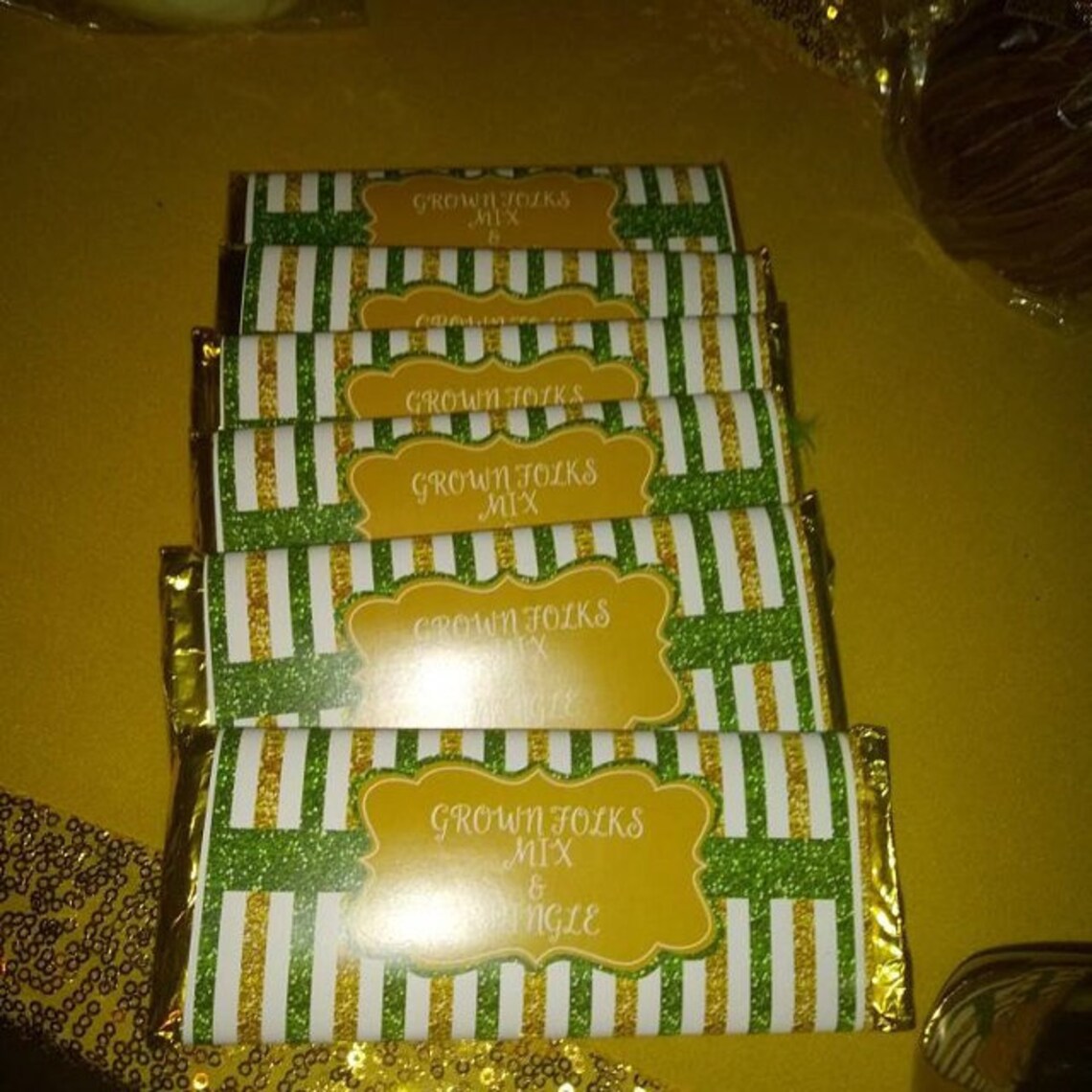 Green and Gold Candy Wrapper Printable Christmas Candy Bar | Etsy