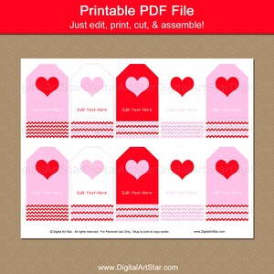Editable Valentine Gift Tags, Teacher Valentine Printable, Valentines ...