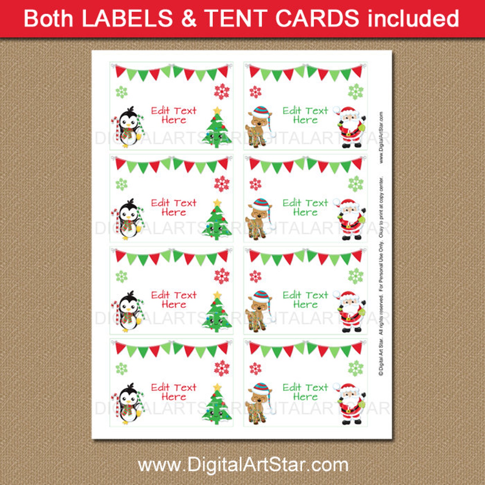 Christmas Food Labels Printable Editable Christmas Labels | Etsy