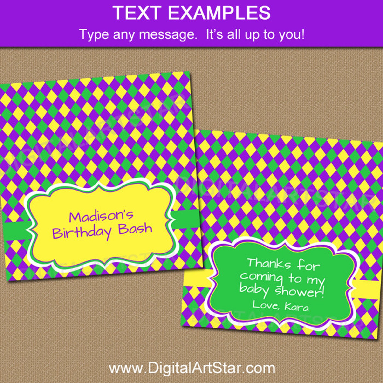 Mardi Gras Treat Bag Toppers Printable Mardi Gras Bag Toppers - Etsy