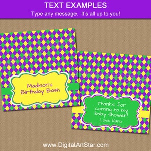 Mardi Gras Treat Bag Toppers Printable Mardi Gras Bag Toppers, Mardi ...