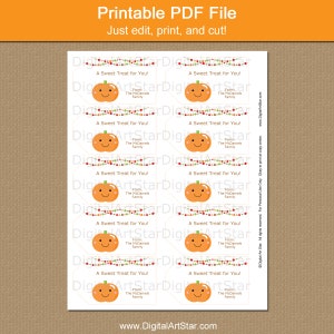 Pumpkin Tags Printable Fall Tags for Gift Bags Fall Tags Editable ...