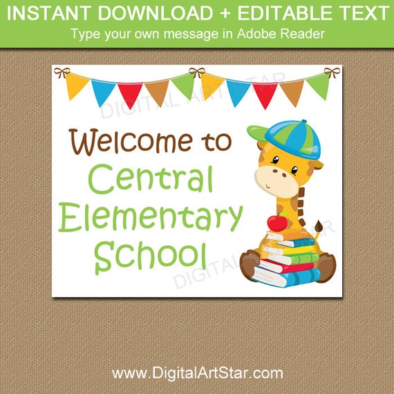 Welcome to School Sign, Printable First Day of School Sign Download ...