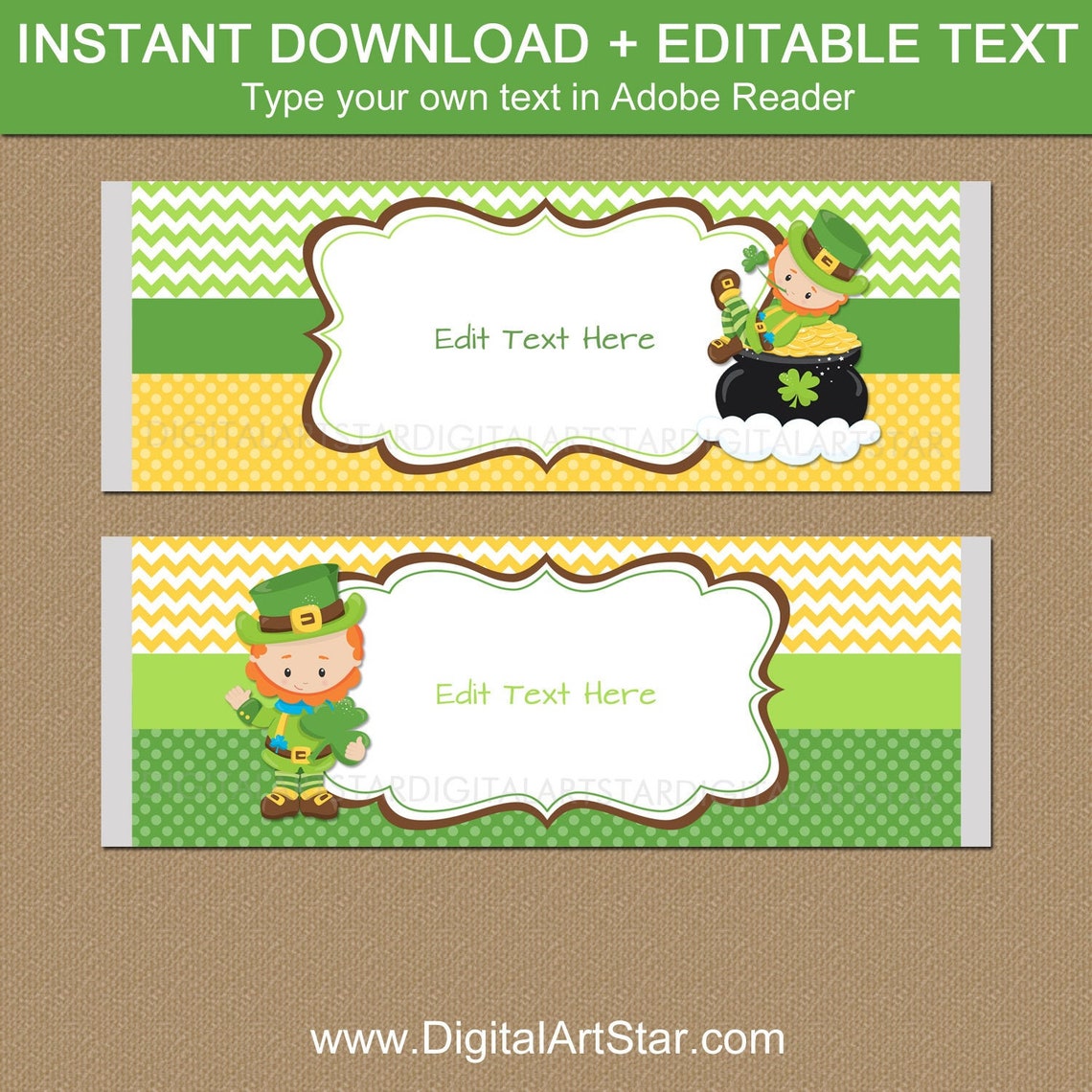 St Patricks Day Candy Bar Wrapper Template St Patrick's - Etsy