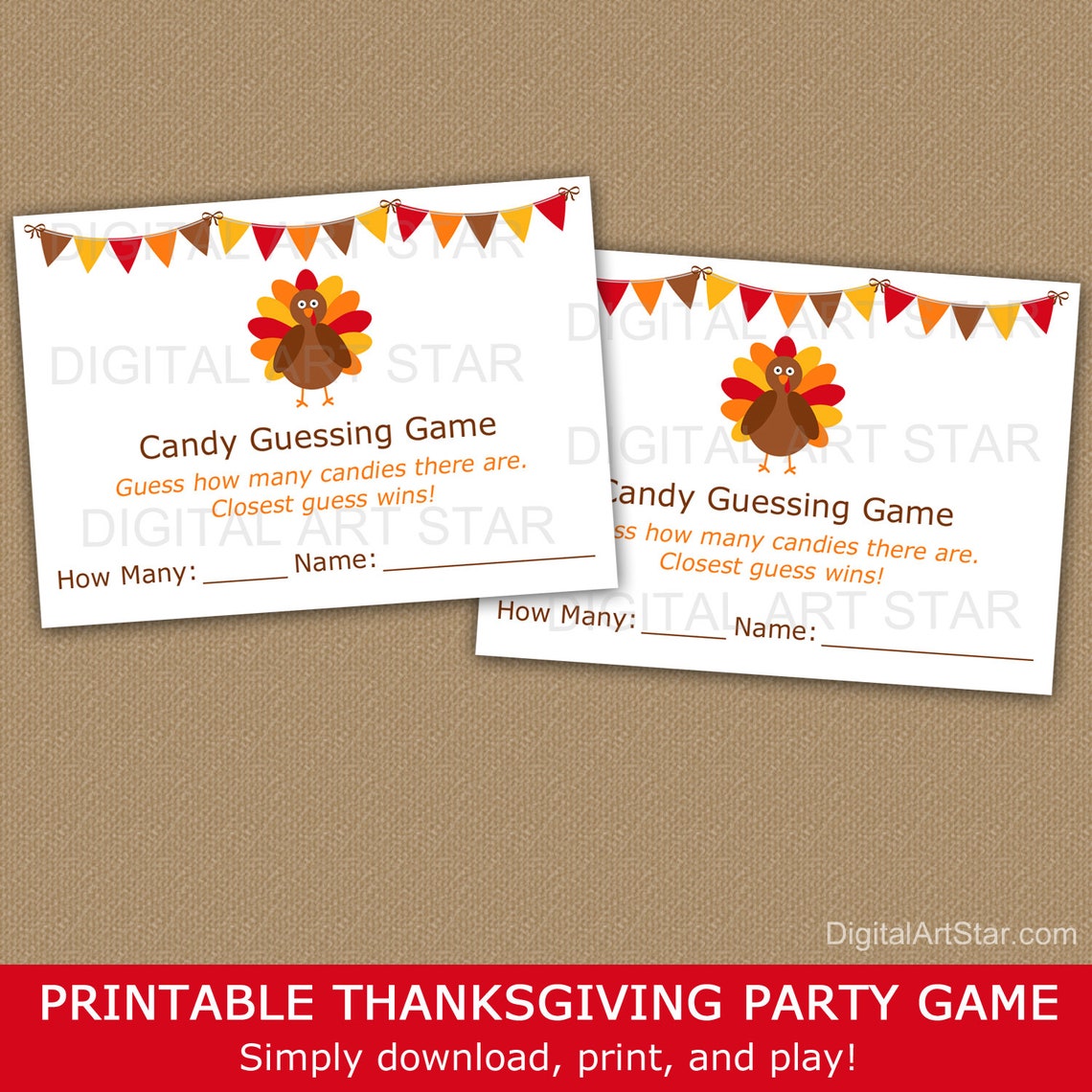 Thanksgiving Candy Guessing Game Printable Guess How Many - Etsy