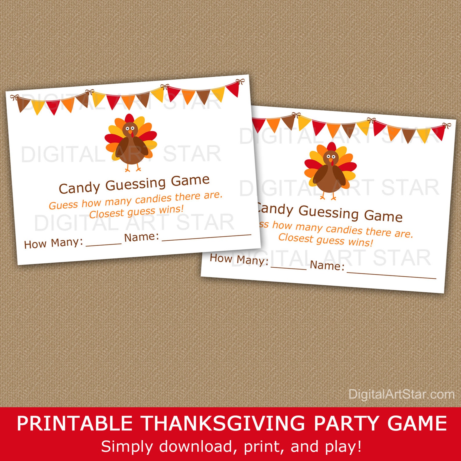 Thanksgiving Candy Guessing Game Printable Guess How Many - Etsy