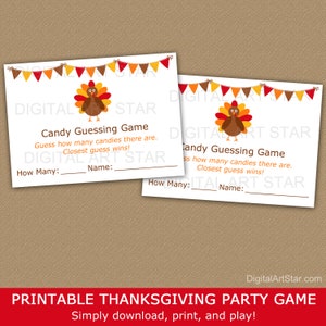 Thanksgiving Candy Guessing Game Printable, Guess How Many Candies ...