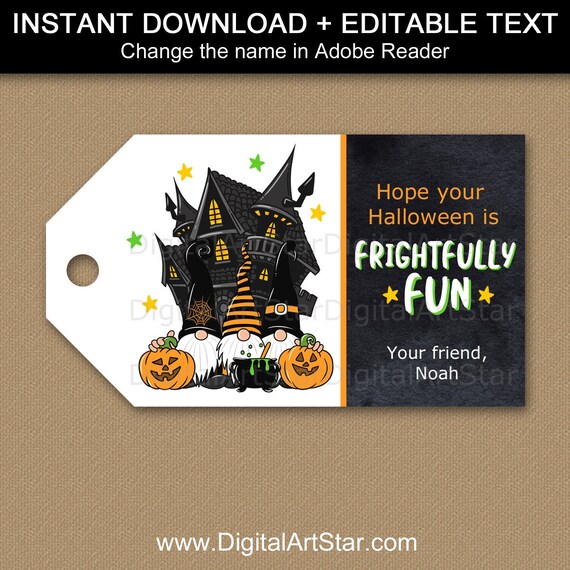Printable Halloween Tags for Kids, Halloween Gift Tags, Halloween Tags ...