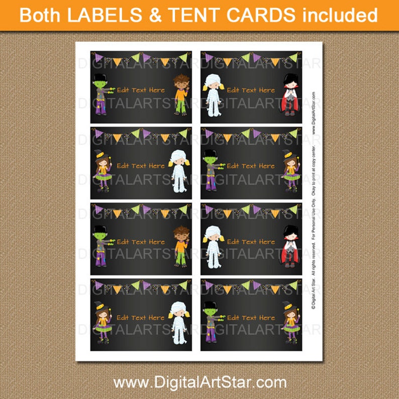Printable Halloween Candy Buffet Labels Halloween Chalkboard - Etsy