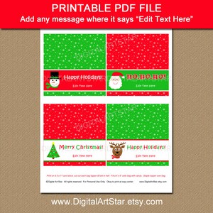 Christmas Treat Bag Toppers, Christmas Bag Topper Printable DIY Party ...
