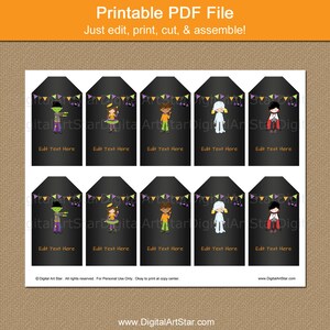 Halloween Tags Instant Download Halloween Party Favor Tag Halloween ...