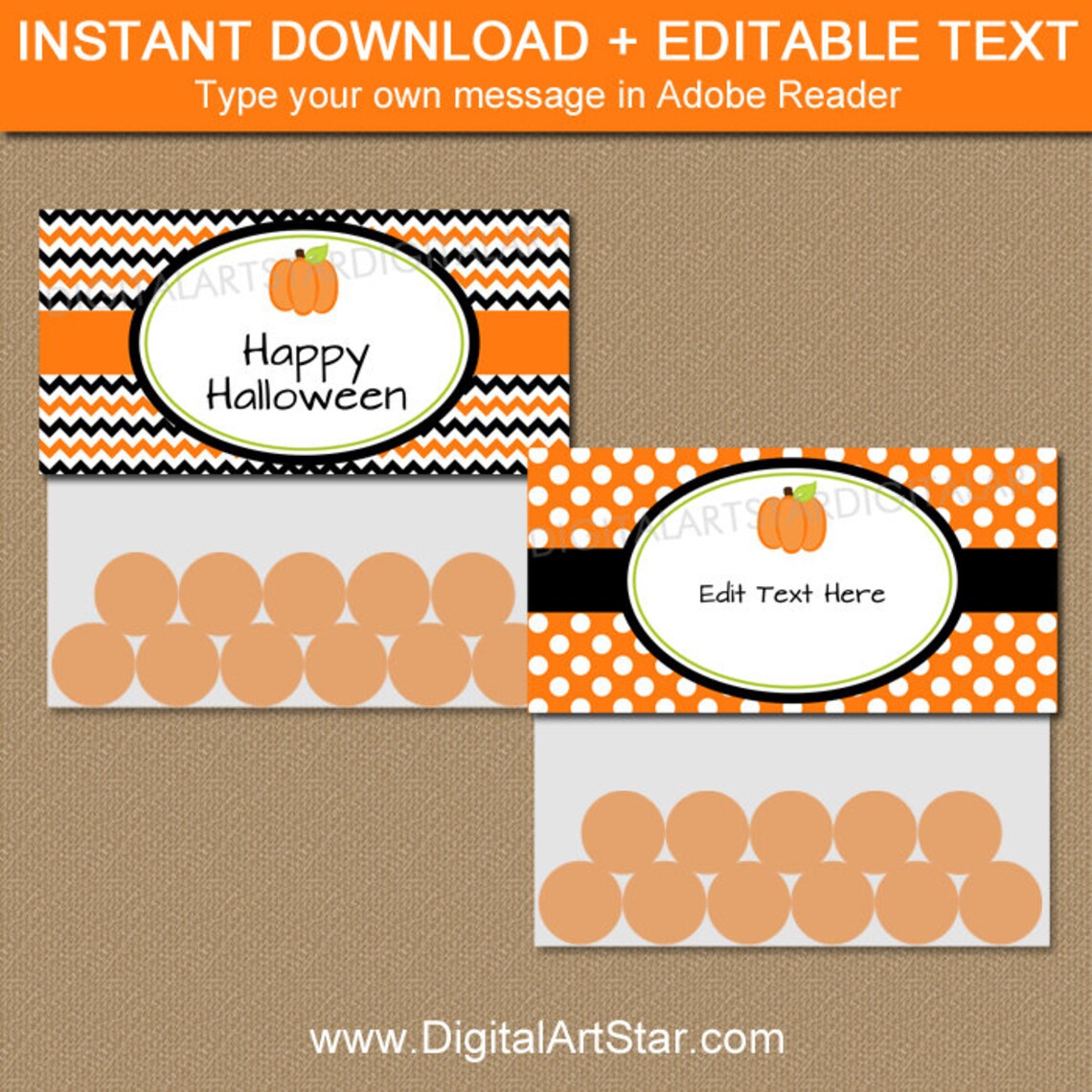 Halloween Bag Toppers Halloween Bag Printable Fall Treat Bag - Etsy