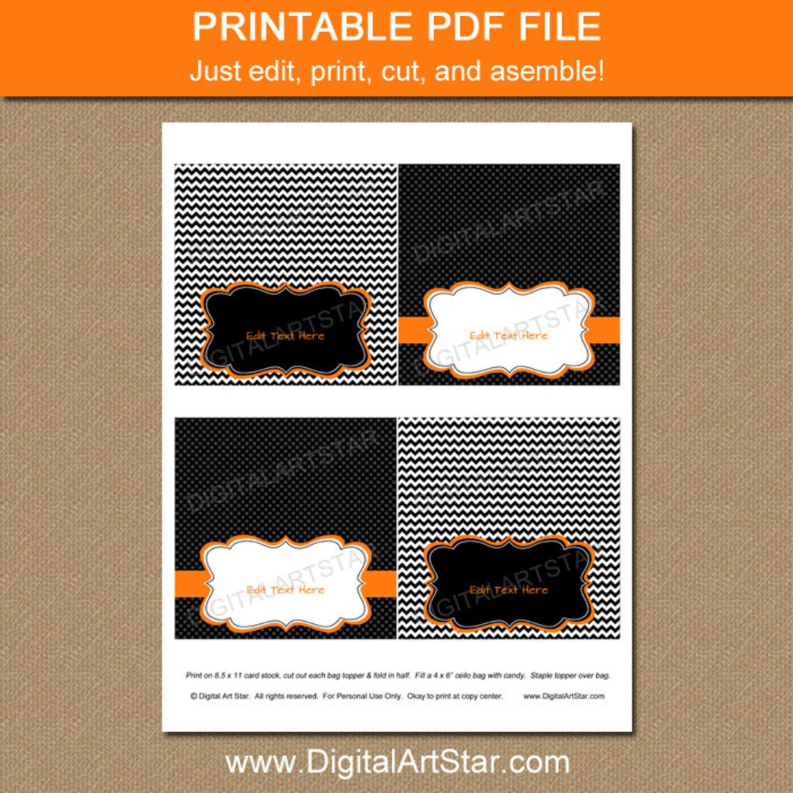 Printable Halloween Goodie Bag Toppers Halloween Bag Toppers - Etsy