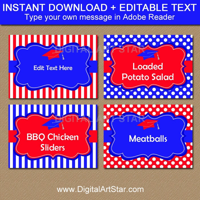 Graduation Labels Template Graduation Food Labels Printable | Etsy