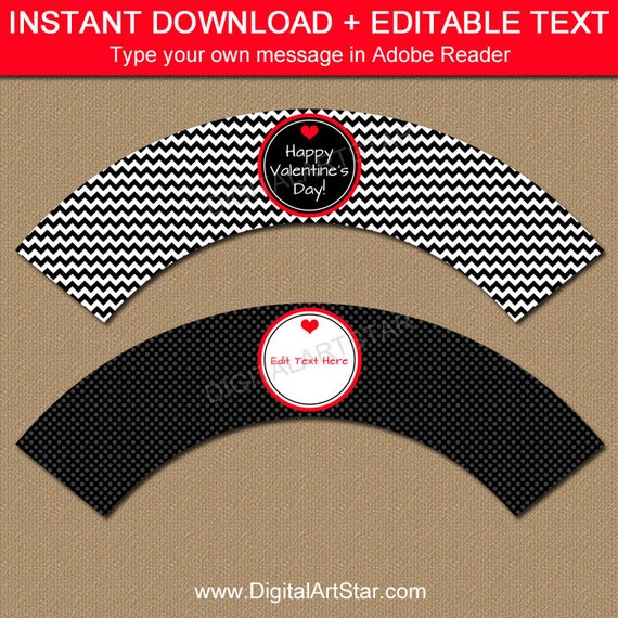 Valentines Day Cupcake Wrappers - Printable Valentine Cupcake Liners ...