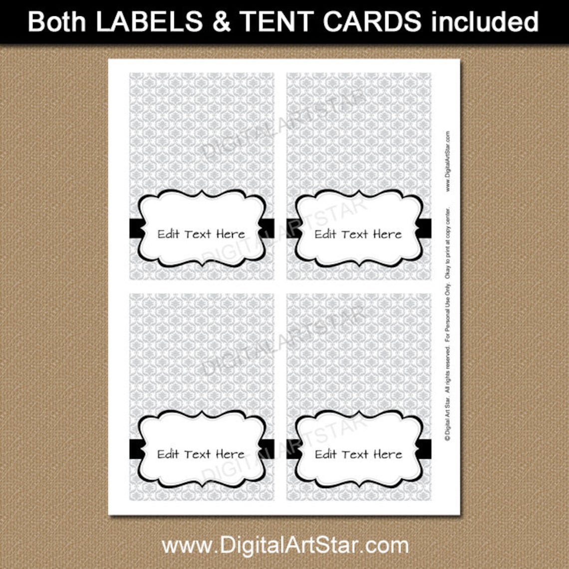 Printable Candy Buffet Labels Wedding Labels Silver Food | Etsy