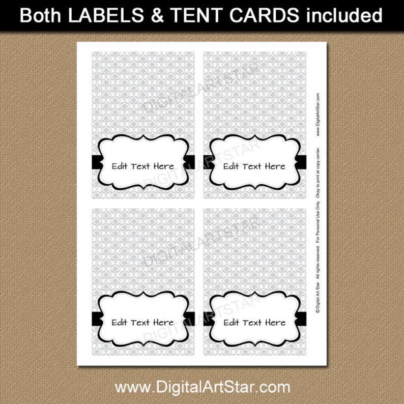 Printable Candy Buffet Labels Wedding Labels Silver Food - Etsy UK