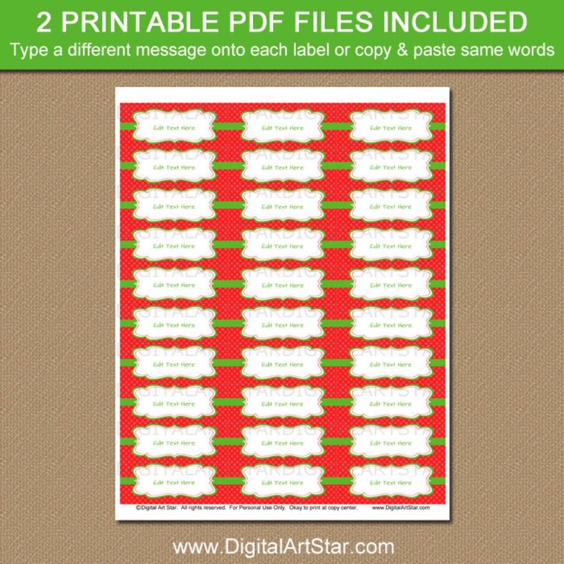 Instant Download Christmas Address Labels Stickers Christmas - Etsy