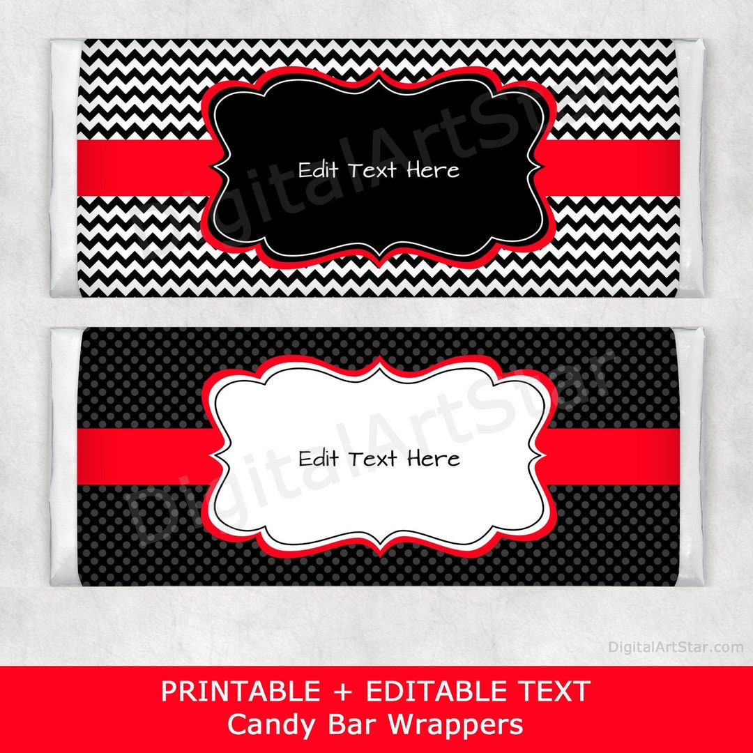 Birthday Party Favors, Printable Candy Bar Wrappers, Birthday Favors ...