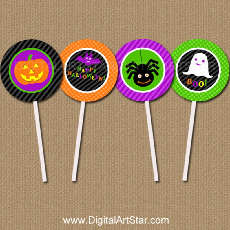 Kids Halloween Cupcake Toppers Printable Halloween Cupcake - Etsy
