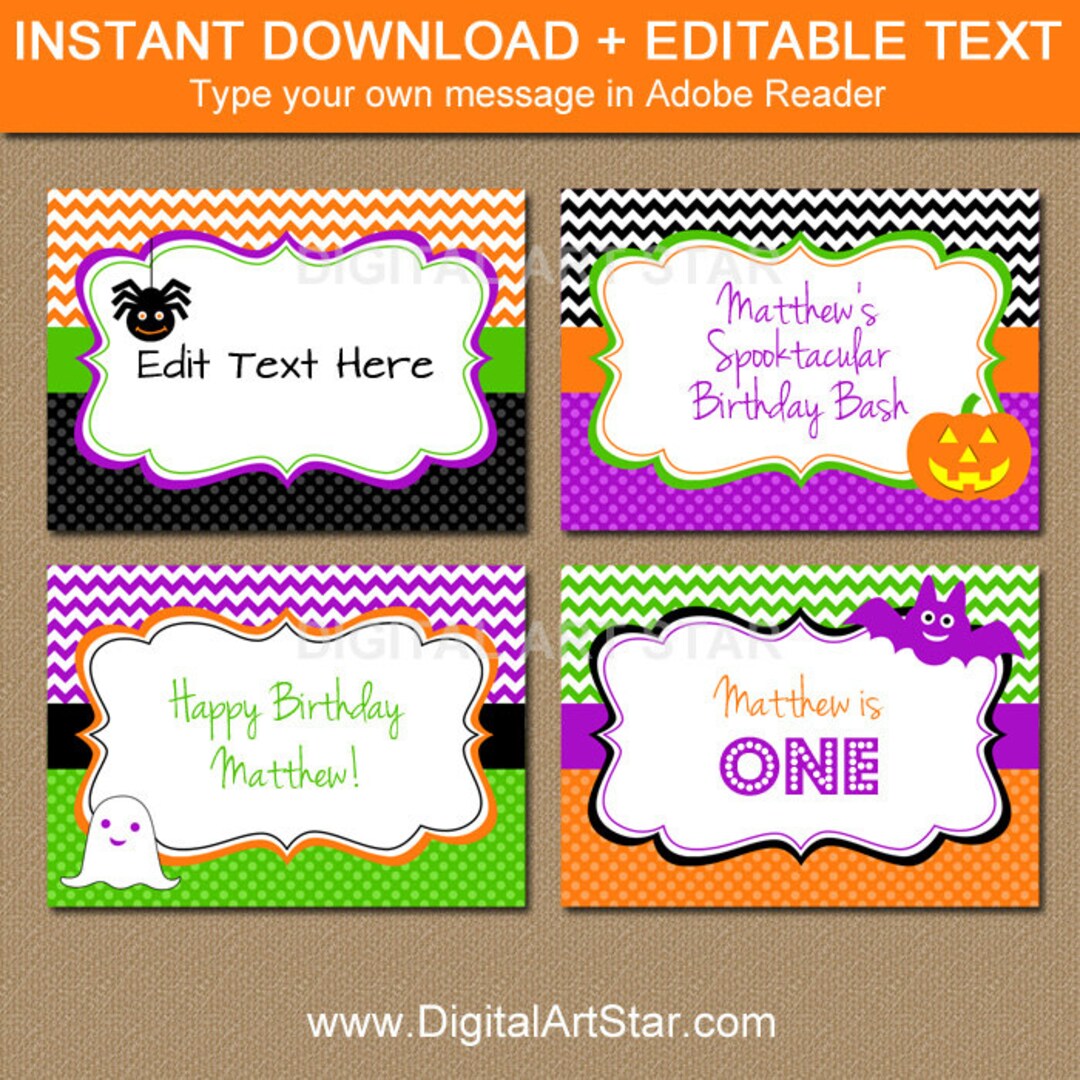 Halloween Label Stickers, Halloween Name Tags, Name Cards, Kids ...