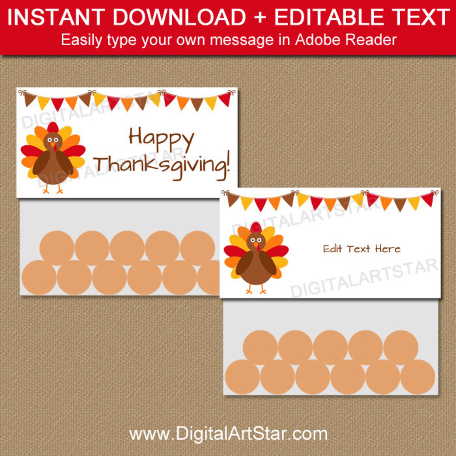 Thanksgiving Treat Bag Toppers Thanksgiving Candy Bag - Etsy