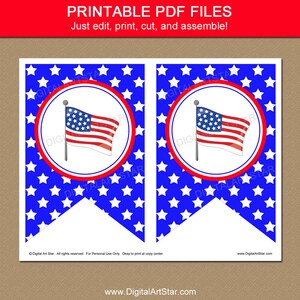 Printable 4th of July Banner Template, Fourth of July Decorations ...