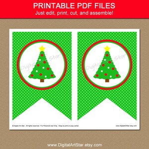 Christmas Tree Banner PRINTABLE Christmas Banner EDITABLE Holiday ...