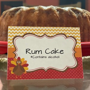 Printable Thanksgiving Food Tags Turkey Labels, EDITABLE Thanksgiving ...