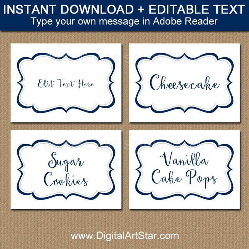 White Wedding Labels Wedding Place Cards Candy Buffet Labels | Etsy