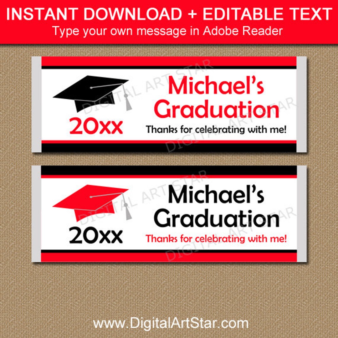 Graduation Candy Bar Wrapper Template, Graduation Party Favors 2024 ...