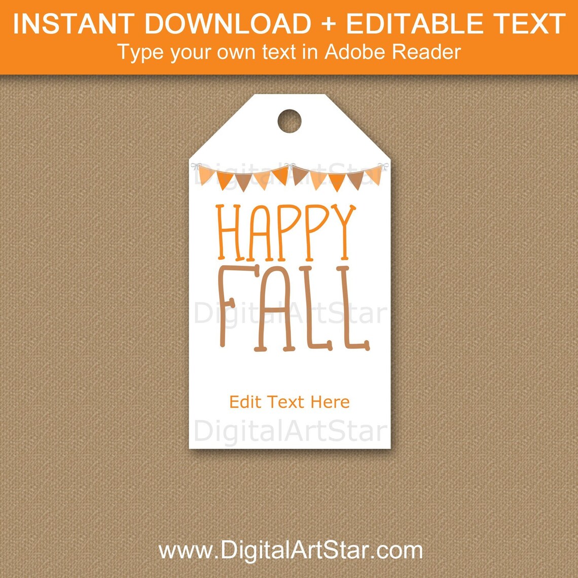 Happy Fall Printable Tags Happy Fall Gift Tag Template - Etsy
