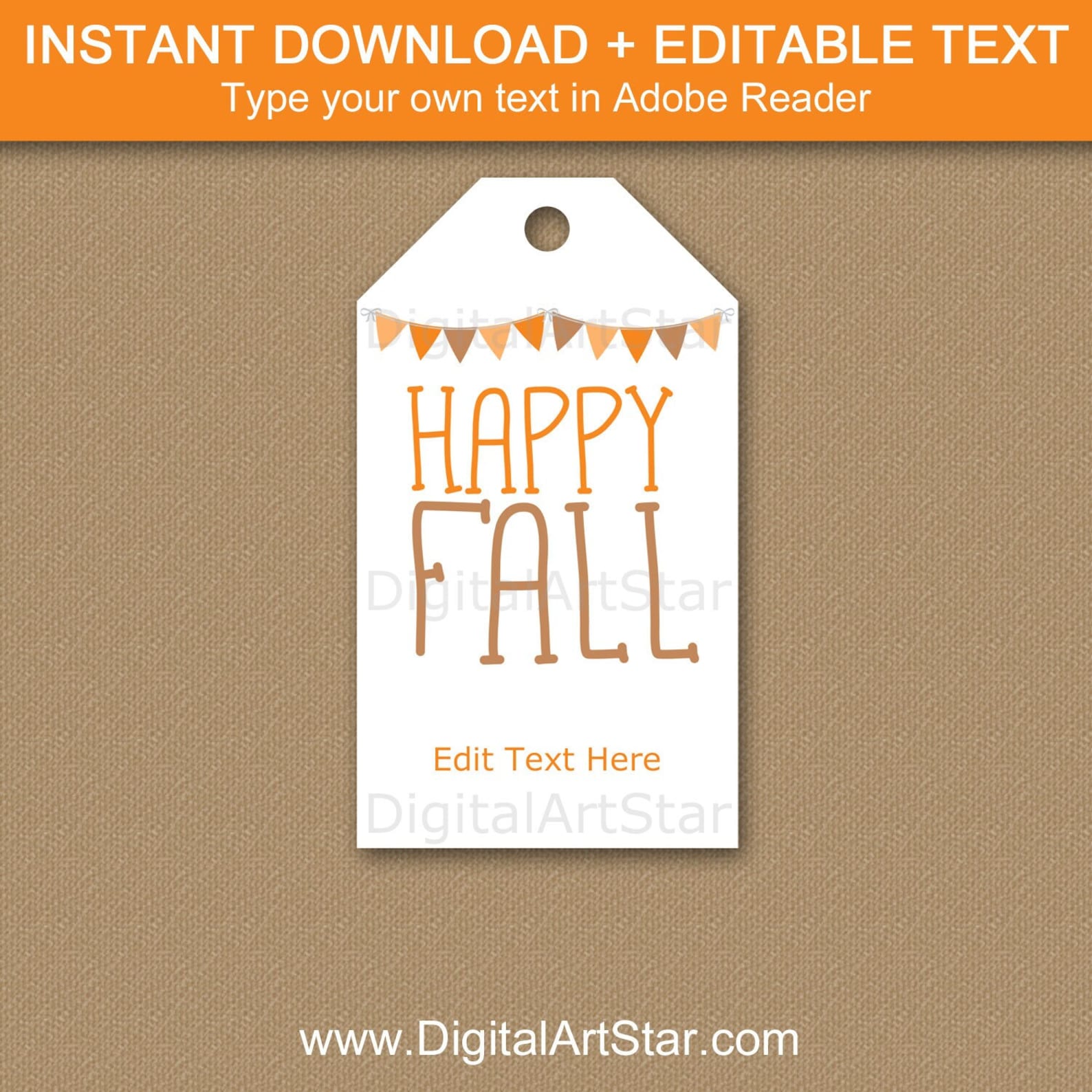 Happy Fall Printable Tags Happy Fall Gift Tag Template - Etsy