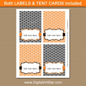 Halloween Place Cards, Halloween Printable Labels, Candy Buffet Labels ...