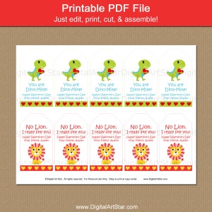 Kids Valentine Printables, Dino-mite Valentines Day Gift Tags From ...