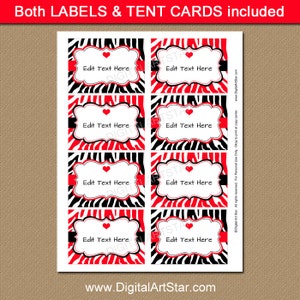 Printable Valentines Day Candy Buffet Labels EDITABLE - Etsy
