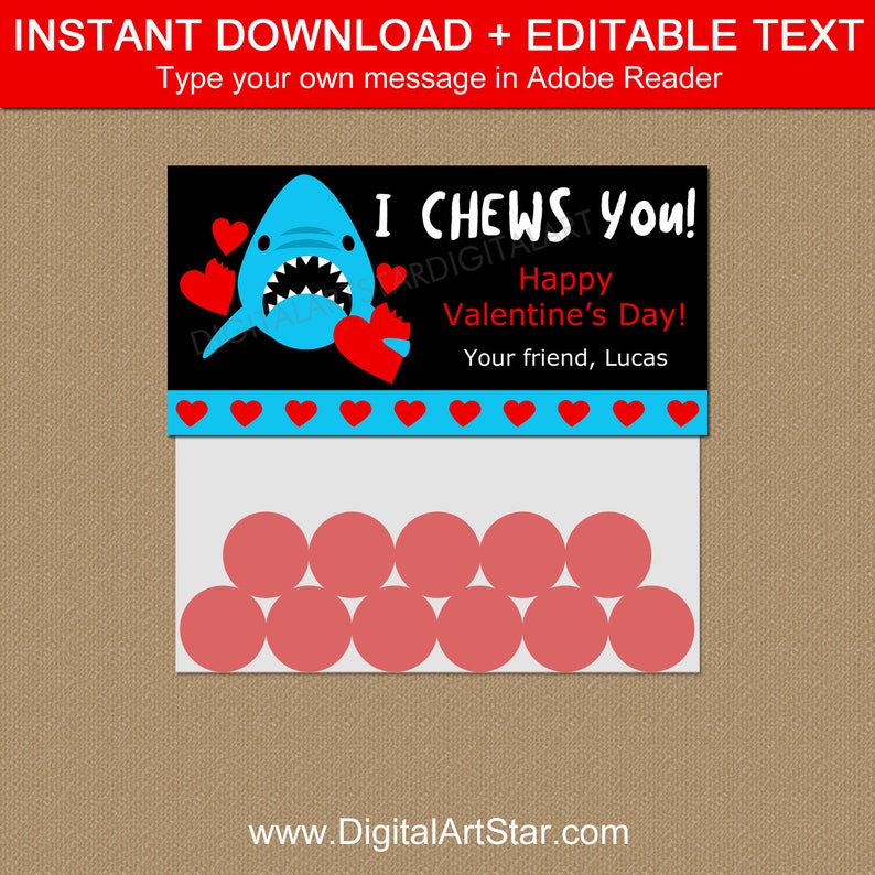 I Chews You Printable Valentine's Day Treat Bag Toppers - Etsy