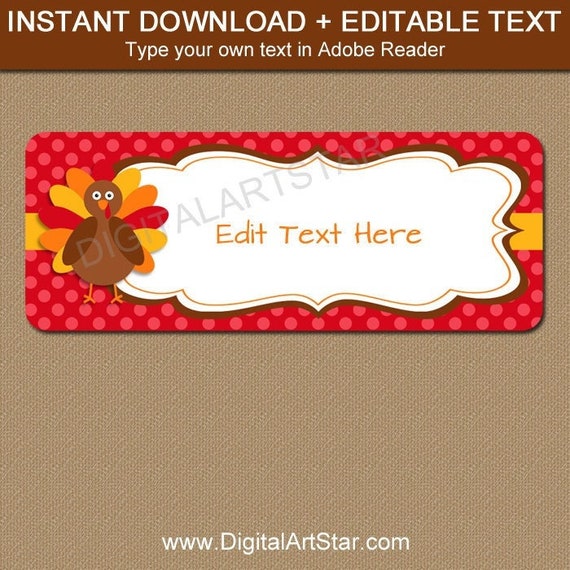 Thanksgiving Address Labels - Printable Return Address Labels ...