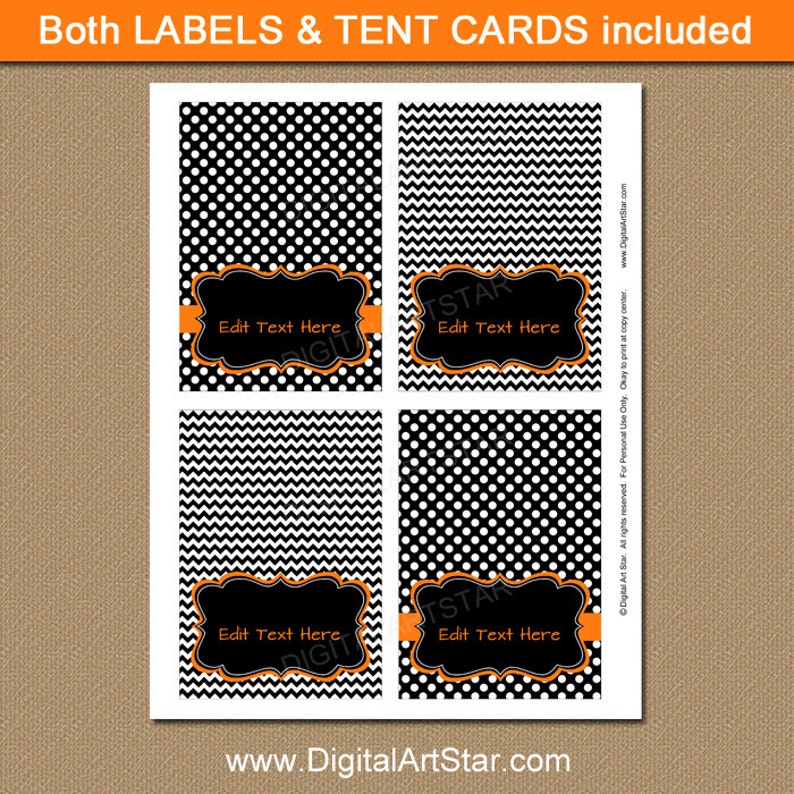 Halloween Candy Buffet Labels EDITABLE Printable Halloween - Etsy