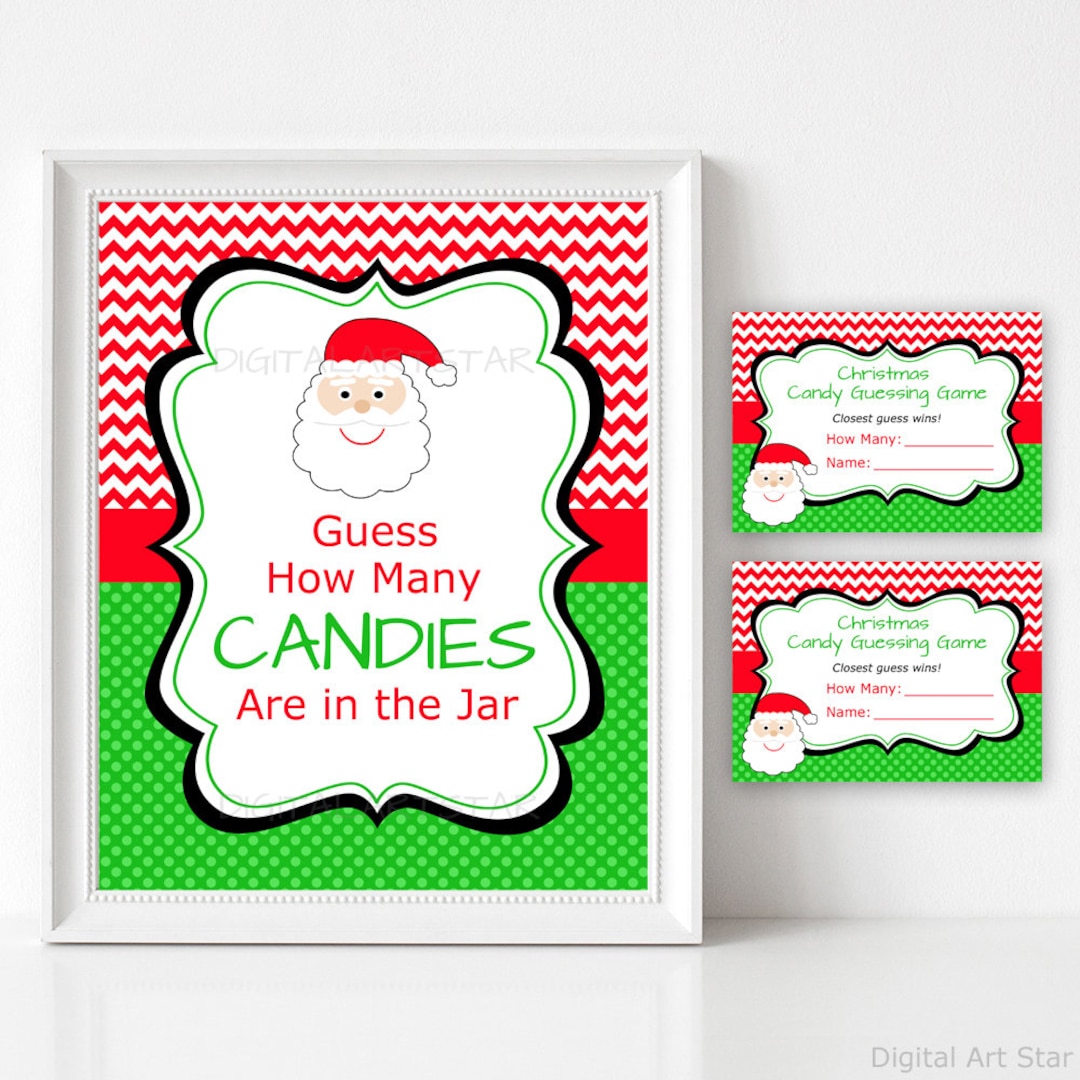 Santa Christmas Candy Guessing Game Printable, Santa Game, Guess How ...