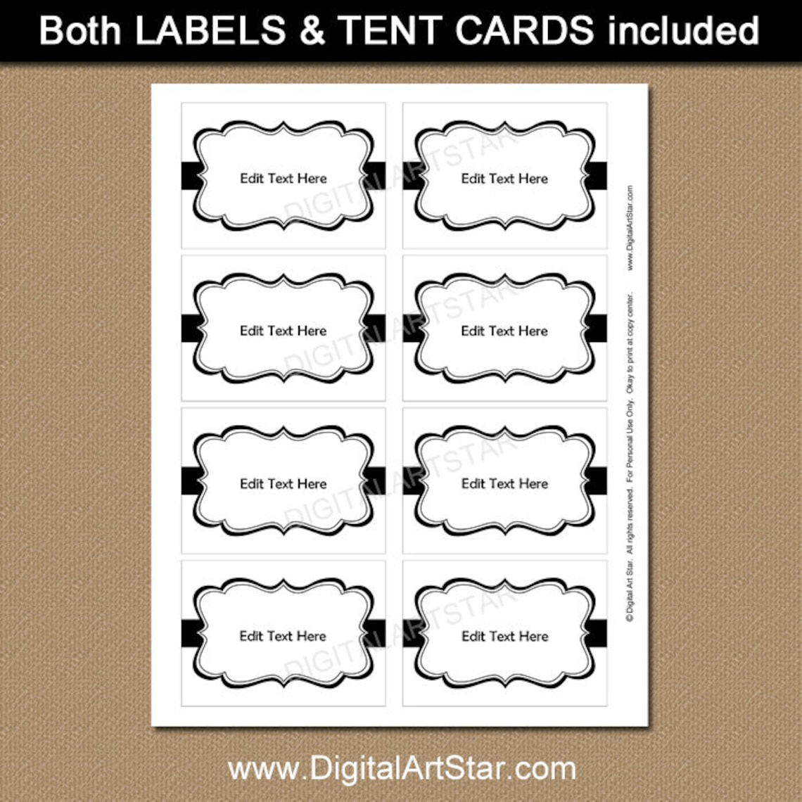 Black and White Labels Birthday Labels Stickers Black and - Etsy
