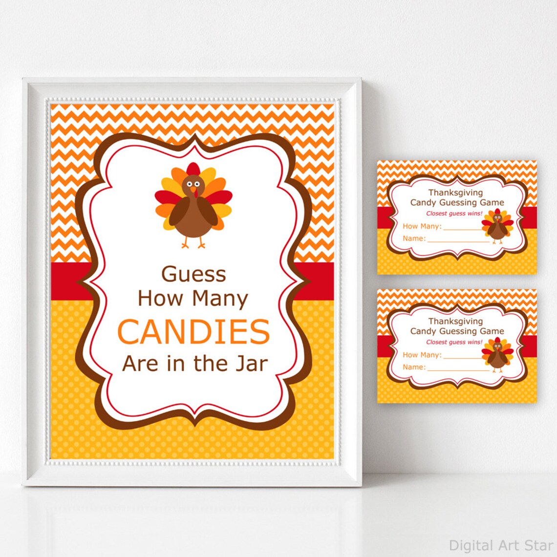 Printable Thanksgiving Game Candy Guessing Game Cards - Etsy