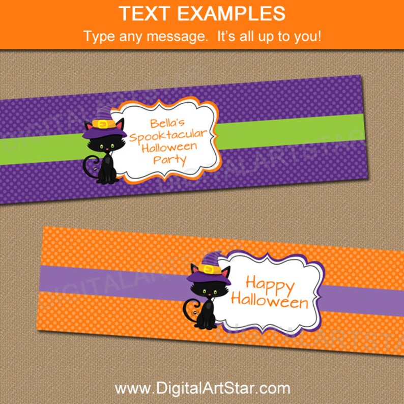 Halloween Water Bottle Labels Template Editable Printable - Etsy