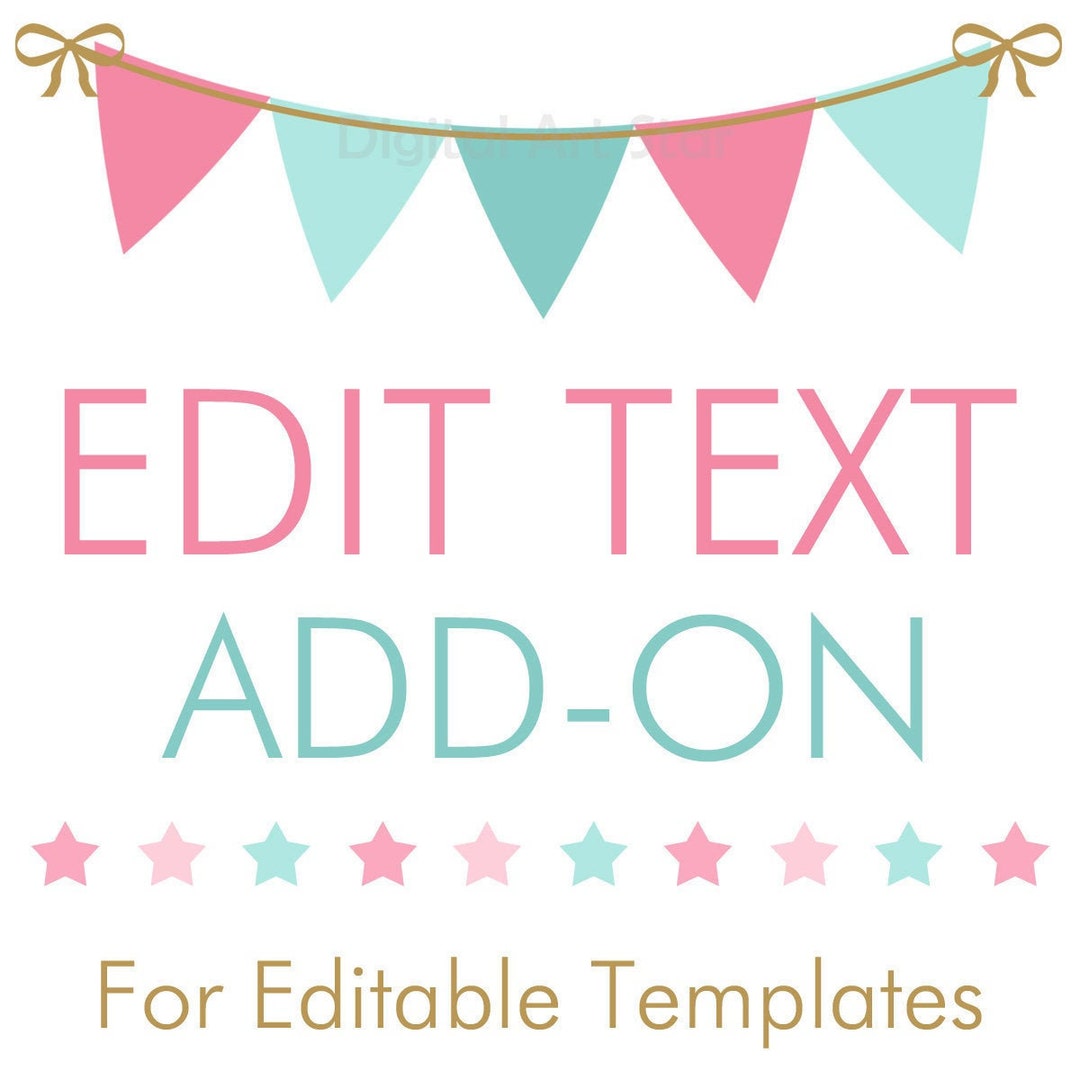 Edit for Me Edit Text ADD ON Personalize My Editable Template - Etsy