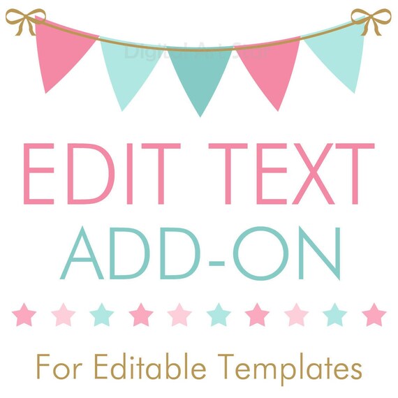 Edit for Me Edit Text ADD ON Personalize My Editable - Etsy