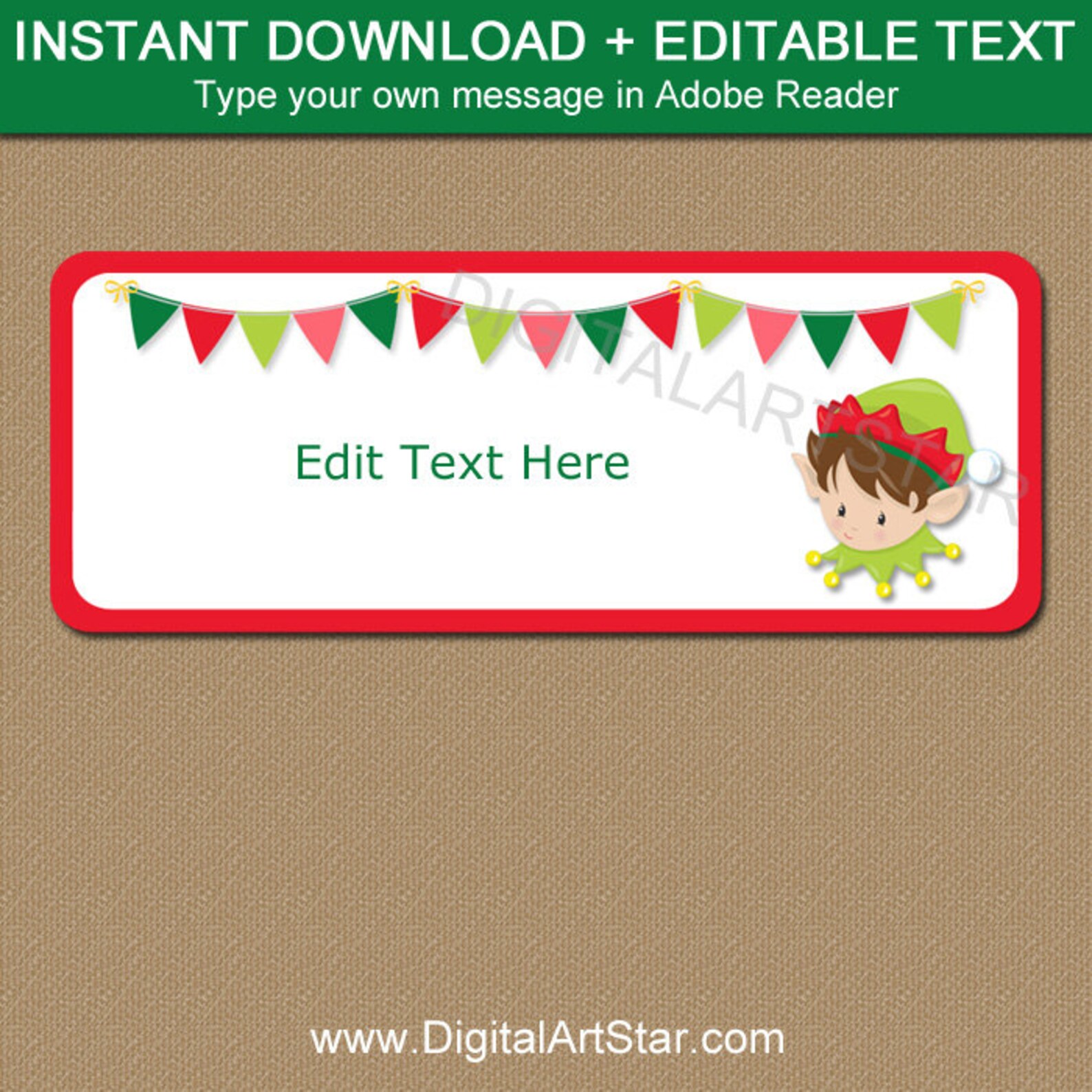 Elf Address Labels Printable Holiday Address Label Kids | Etsy