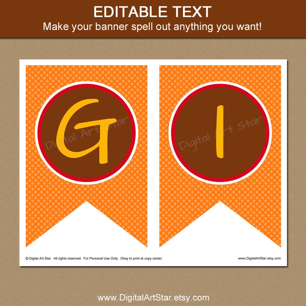 Printable Thanksgiving Banner EDITABLE Thanksgiving Banner | Etsy